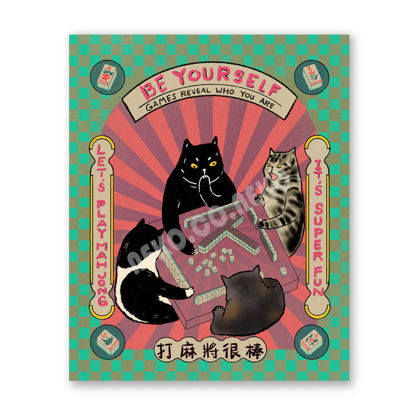 Cat Print - Mahjong – mogutable