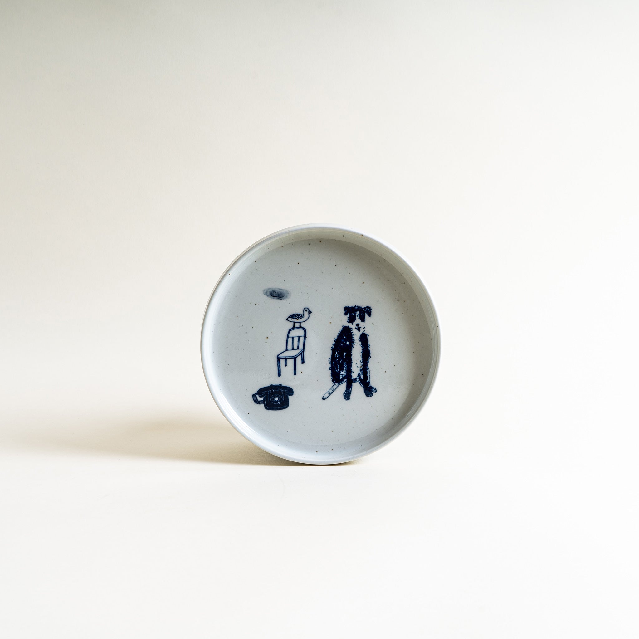 Yeogi-Damki Hand-Painted Plate - Cat & Phone | Korean Folk Art-inspired ...
